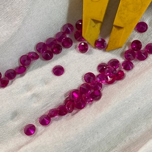 2MM Brilliant Ruby Synthetic Red Corundum Loose Round Shape Synthetic ...