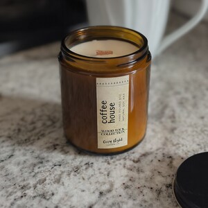 COFFEE HOUSE Wood Wick Soy Candle Coffee Love Gift Coffee Scented ...