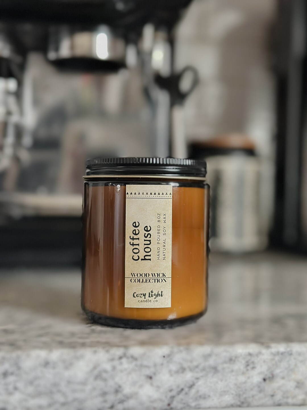 COFFEE HOUSE Wood Wick Soy Candle Coffee Love Gift Coffee Scented ...