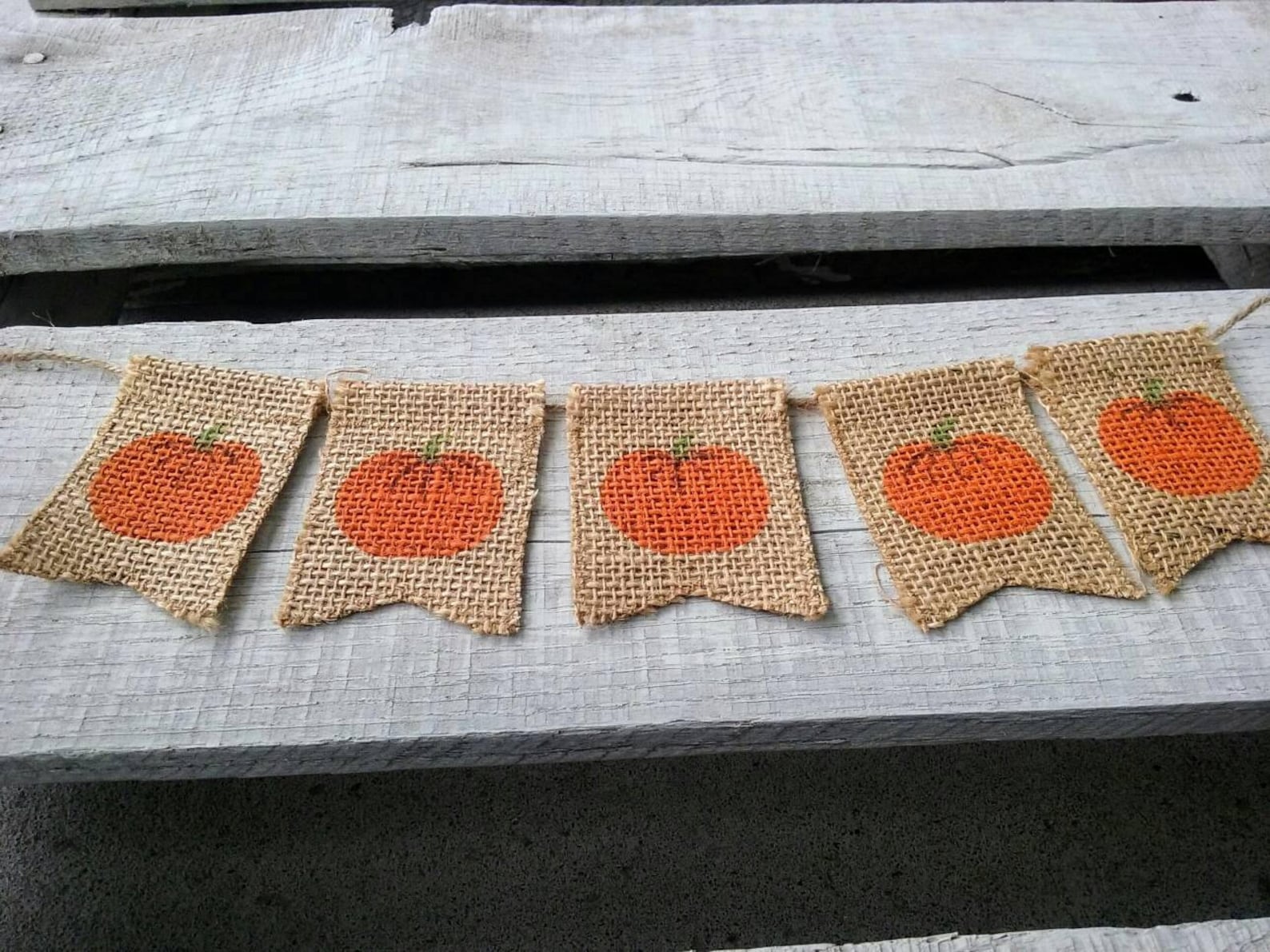 Reversible Pumpkin Leaves Burlap Banner, Rustic Fall Decor - Etsy