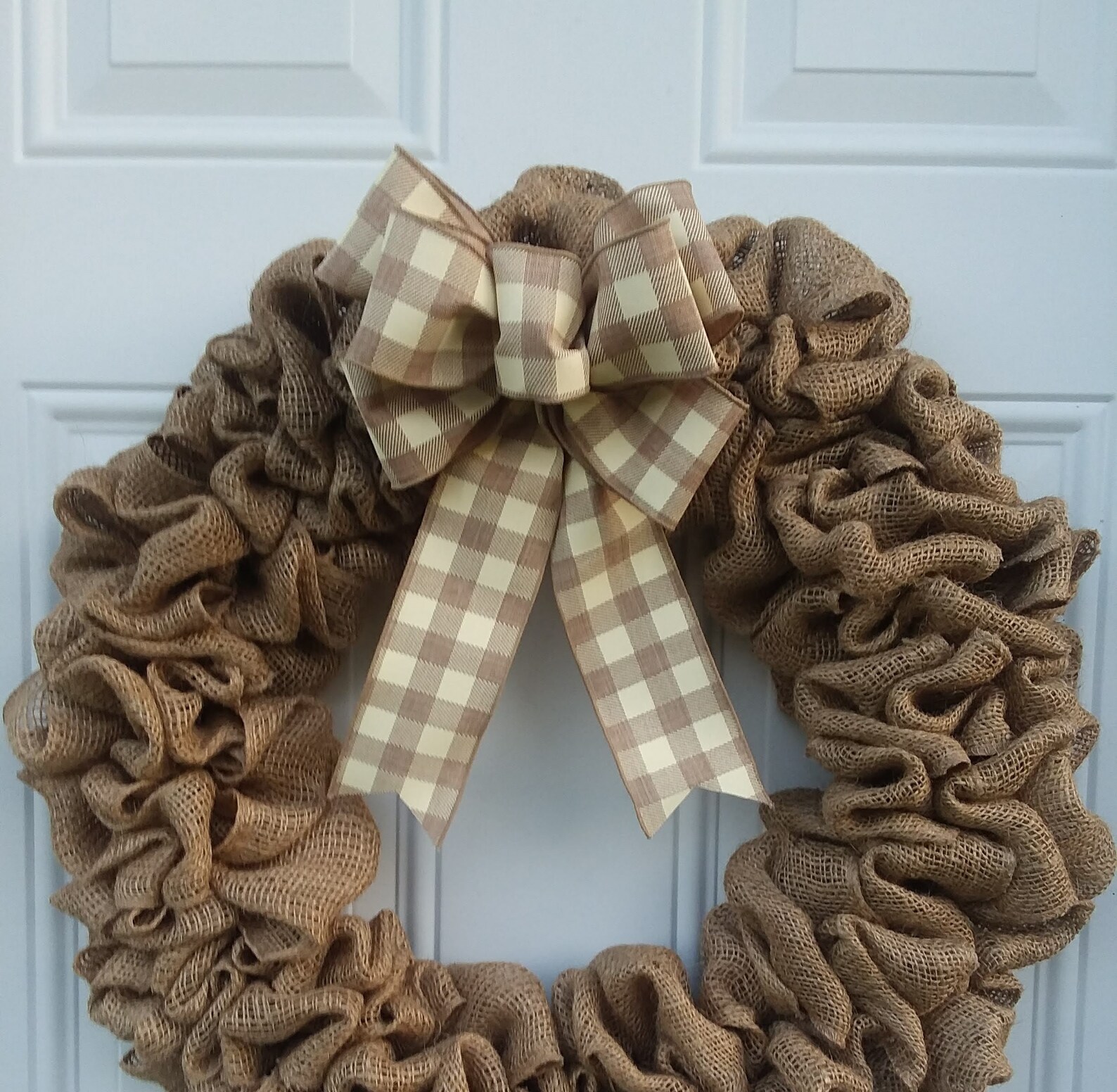 Tan and Cream Buffalo Check Bow - Etsy