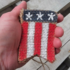 Patriotic Mini Burlap Banner With USA and Flags, July 4th Decor, Wreath ...