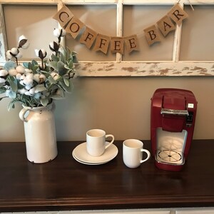 Rustic Coffee Bar Mini Burlap Banner, Wedding Reception Sign, Tiny ...