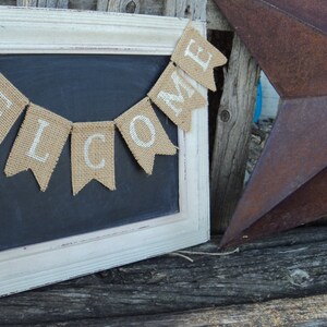 WELCOME Mini Burlap Banner for Wreaths and Small Spaces - Etsy