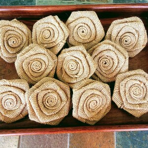 Large Burlap Roses-3" Sets of 5 or 10, Various Colors, Wedding Cake ...