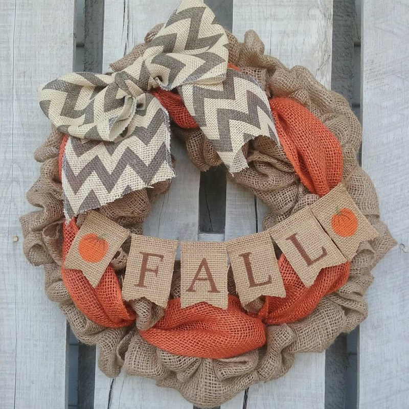 Fall Burlap Wreath - Etsy