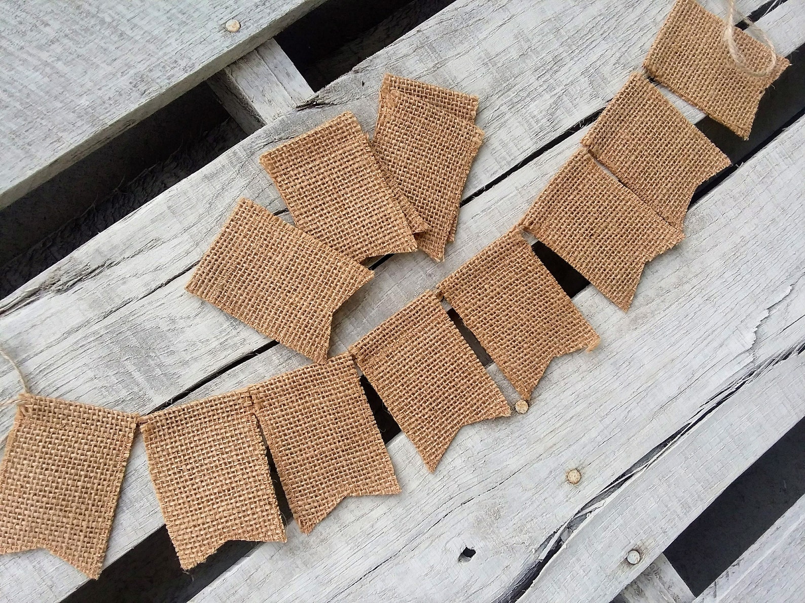 Blank Mini Burlap Banner, DIY Burlap Banner for Home and Party Decor ...