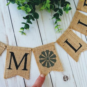 Farm Life Mini Burlap Banner, Rustic Farmhouse Decor, Windmill Banner ...