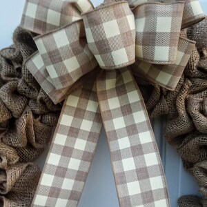 Tan and Cream Buffalo Check Bow - Etsy