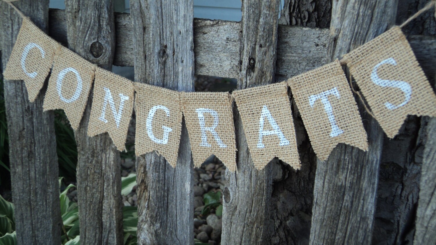 CONGRATS Mini Burlap Banner, Congratulations Banner, Graduation Banner ...