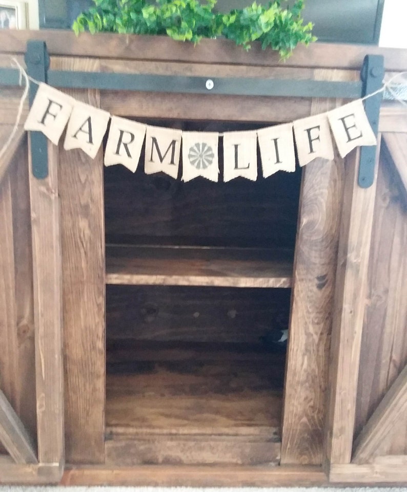 Farm Life Mini Burlap Banner Rustic Farmhouse Decor Windmill - Etsy