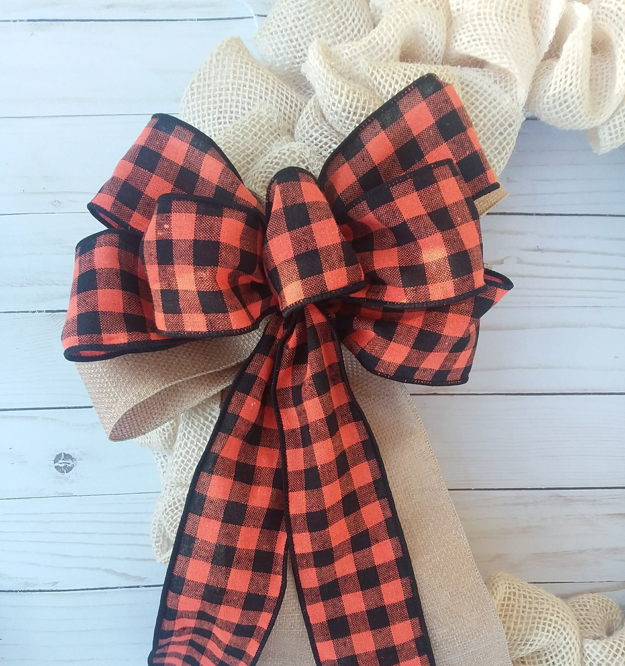 Fall Buffalo Plaid Bow for Wreath Harvest Bow for Fall | Etsy
