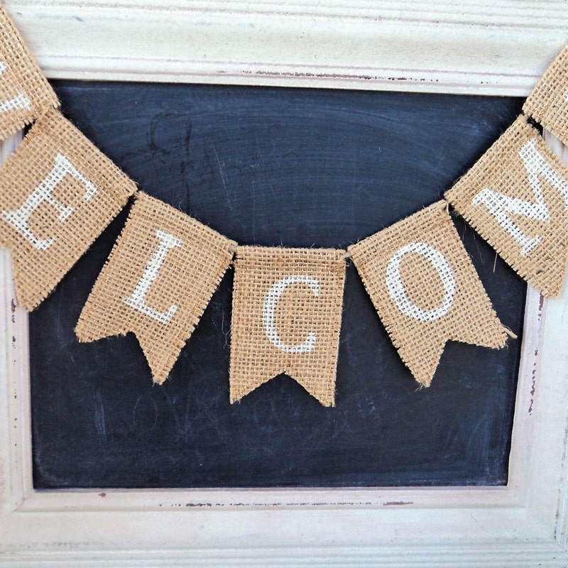 Burlap Welcome Sign - Etsy