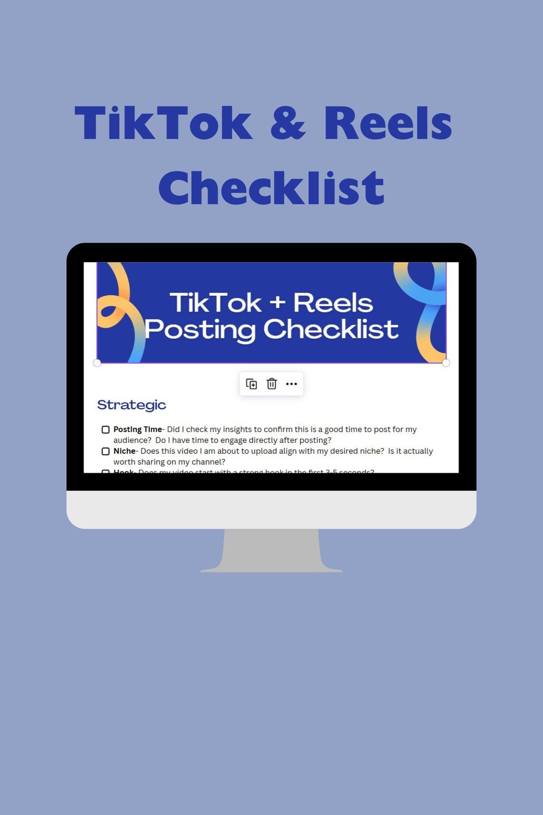 Tiktok & Reels Checklist - Etsy