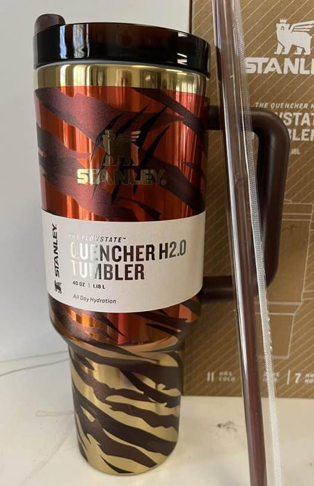 Stanley Tyla Tyger Brown Tumbler 40oz Quencher H2.0 Cup NEW - Etsy