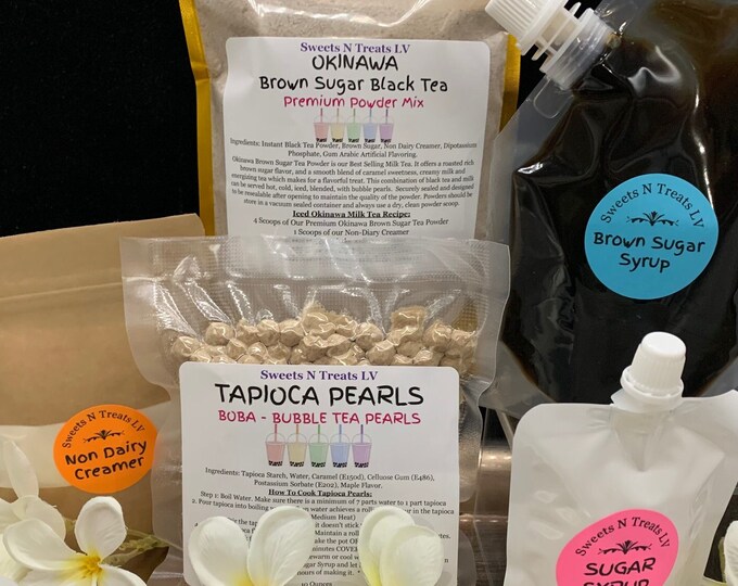 Deluxe OKINAWA Brown Sugar Milk Tea Powder Bubble Tea Boba Tapioca ...