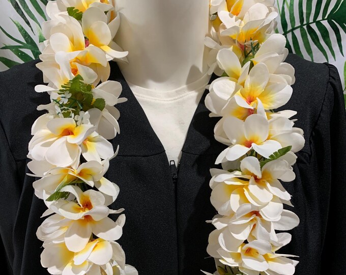 Class of 2025 Hawaiian Plumeria Flower Lei Fabric Flower Lei Graduation ...