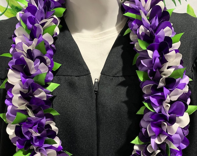 Class of 2025 RIBBON Lei Hawaiian Plumeria Flower Ribbon Lei Flower ...