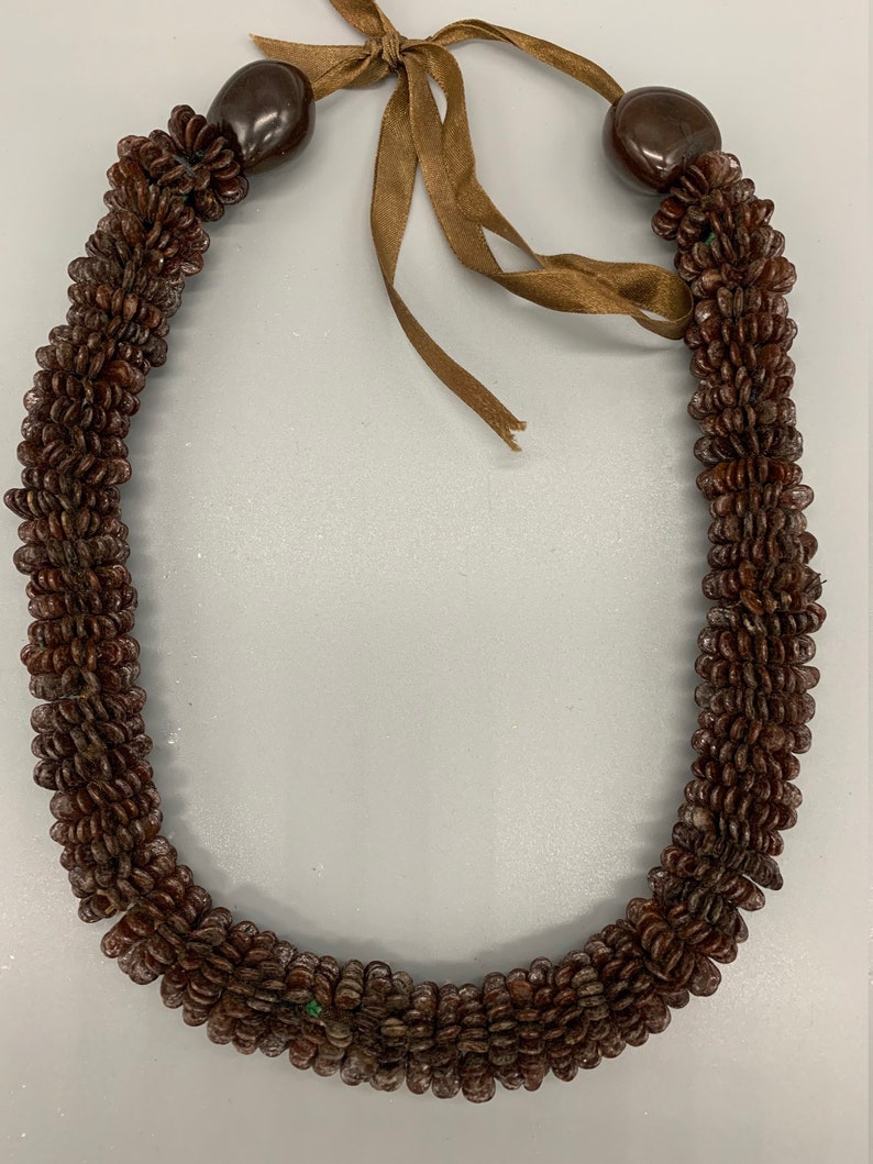Hawaiian Koa Seed Lei Necklace Ipil Ipil Seed Lei BROWN Kukui - Etsy