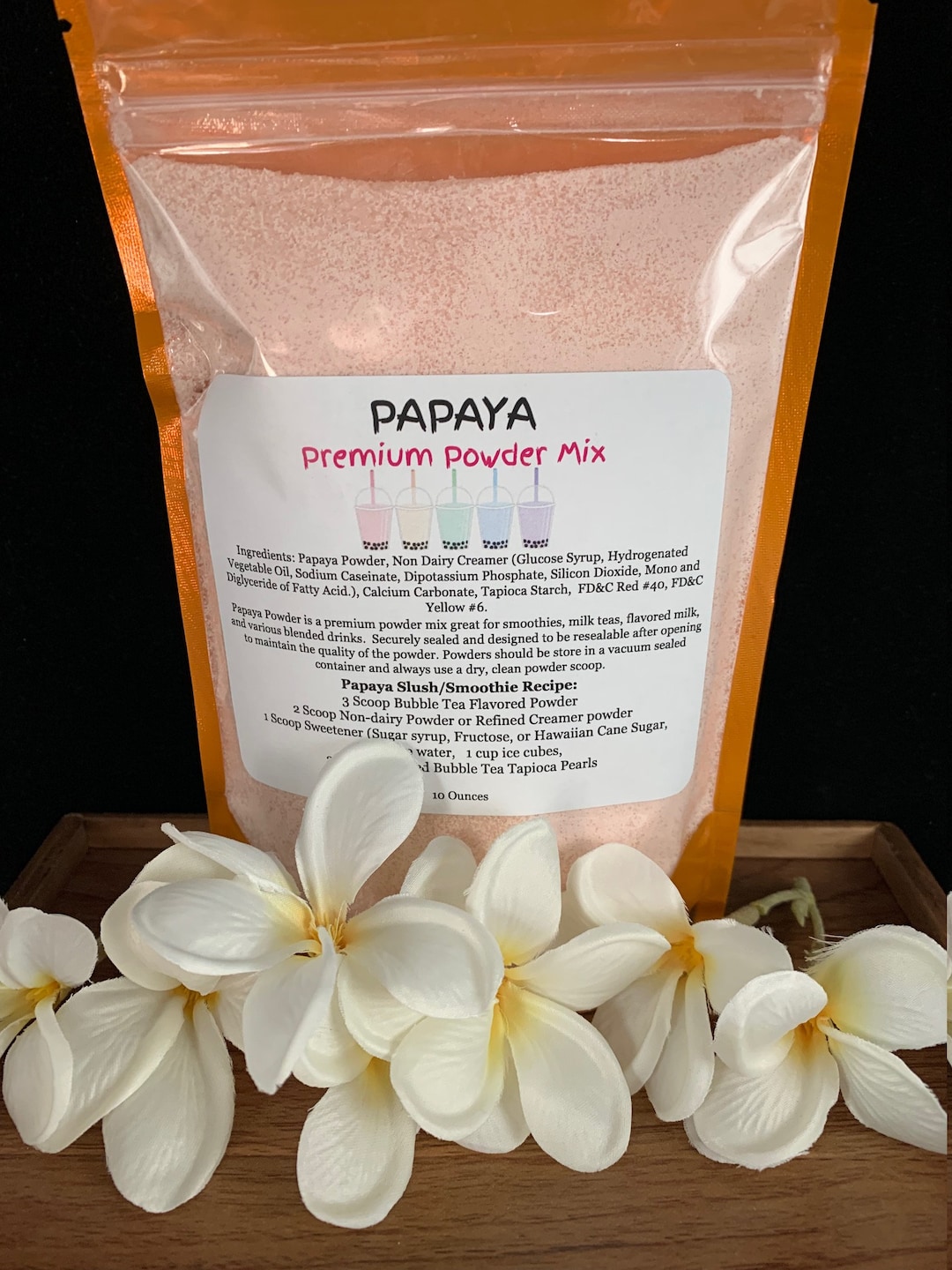 Premium PAPAYA Powder Mix Boba Bubble Tea Tapioca Pearl Smoothie Slushy ...