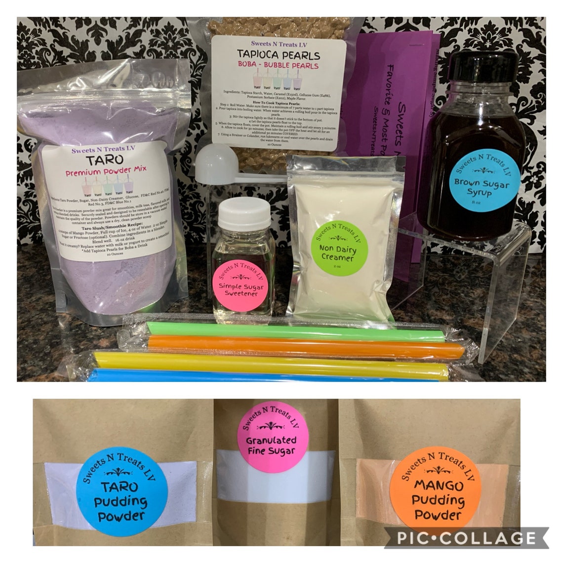 Deluxe TARO Powder Taro & Mango PUDDING Powder Milk Tea Bubble | Etsy