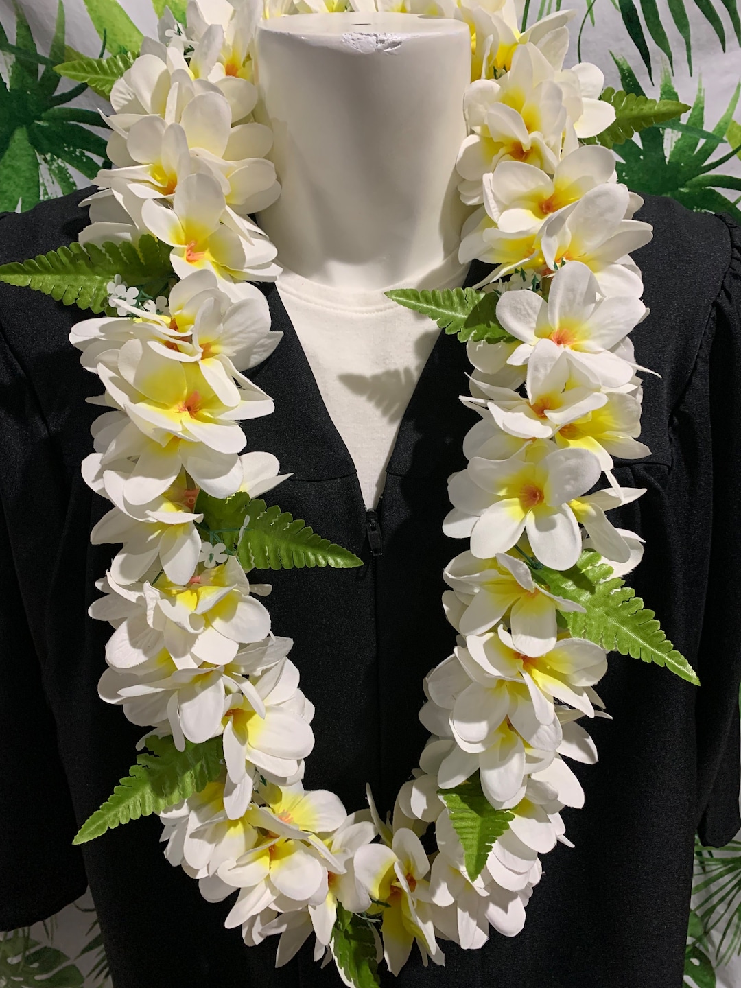 Class of 2025 Hawaiian Plumeria Flower Lei Fabric Flower Lei Graduation ...