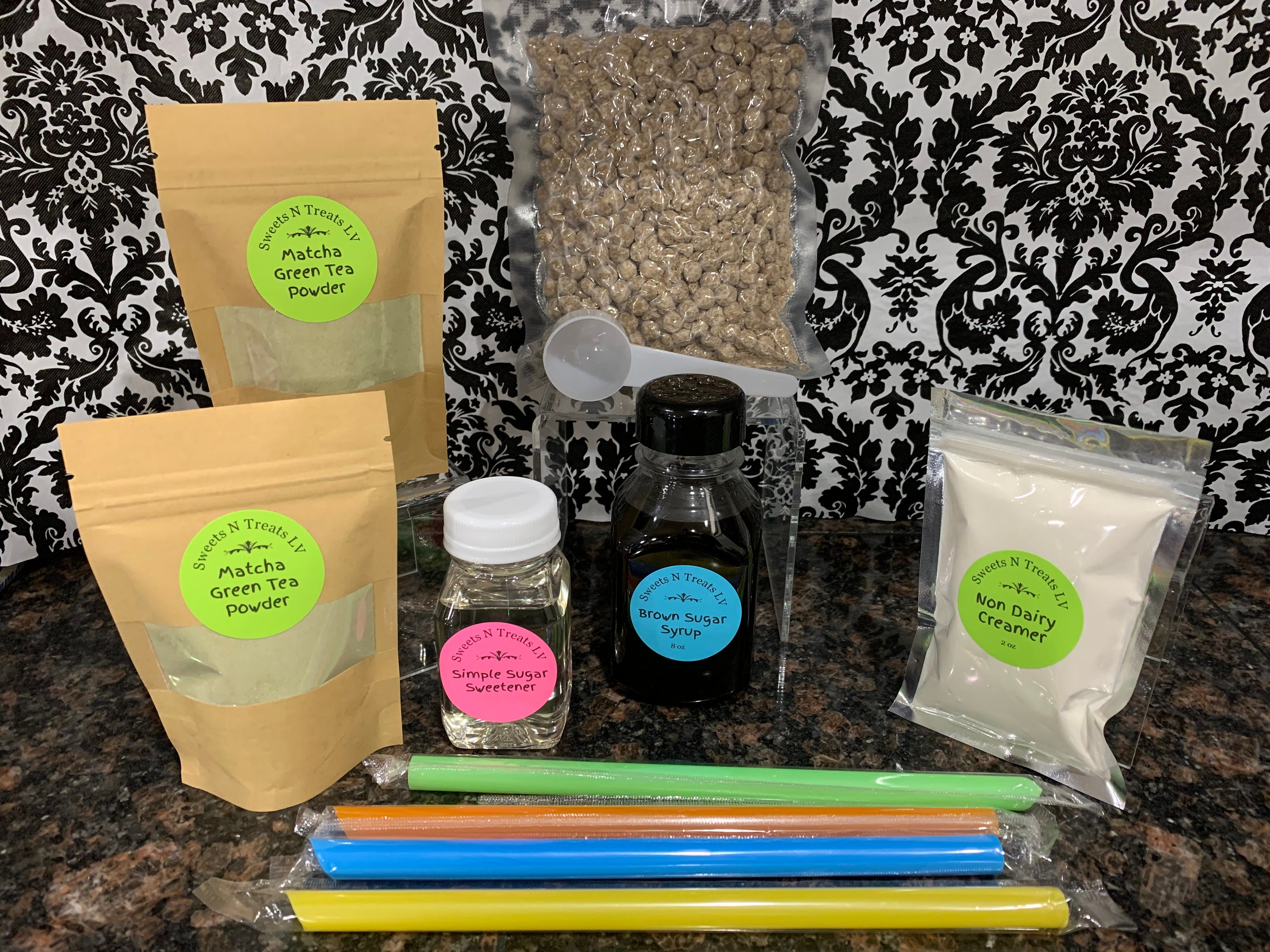 Premium MATCHA Green Tea Boba Bubble Tea DIY KIT Powder Milk | Etsy