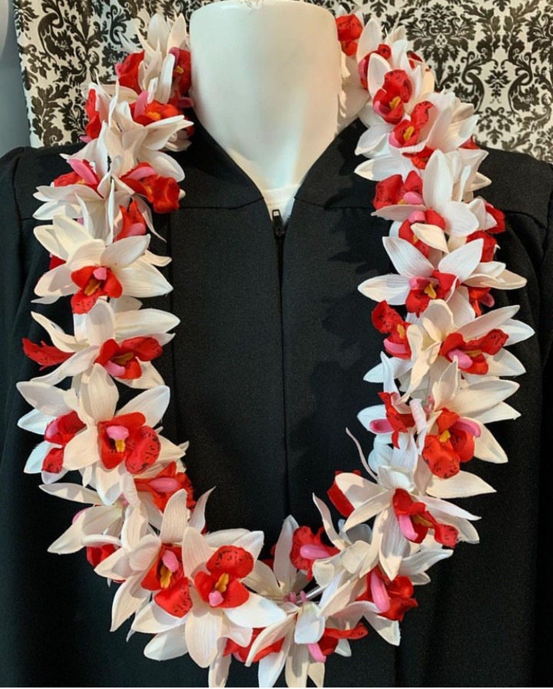 Class of 2025 Hawaiian ORCHID Flower Lei Fabric Flower Lei Graduation ...
