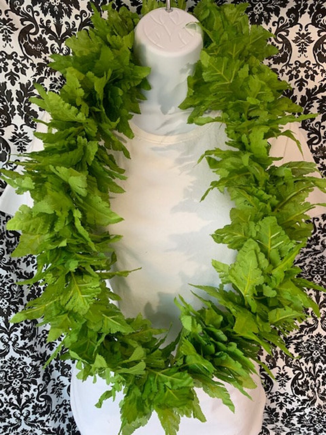 Hawaiian FERN Leaf FABRIC Lei Graduation Wedding Luau Birthday ...
