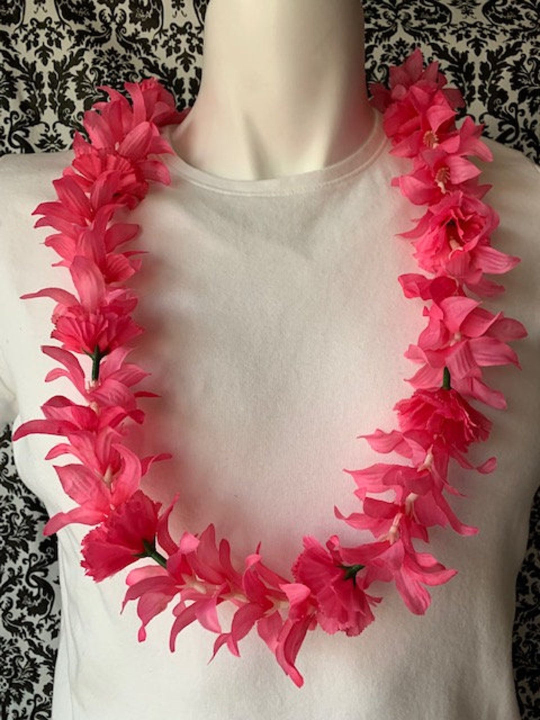 Class of 2025 Hawaiian Carnation Lily Flower Lei Fabric Flower Lei ...