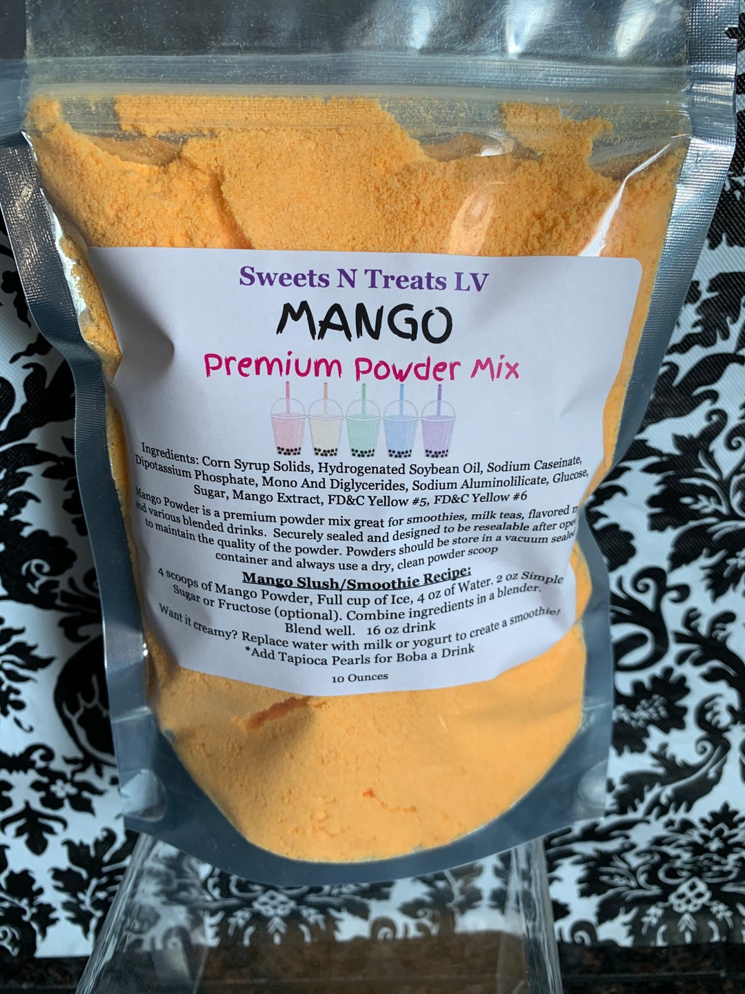 Premium MANGO Powder Mix Boba Bubble Tea Tapioca Pearl Smoothie Slushy ...