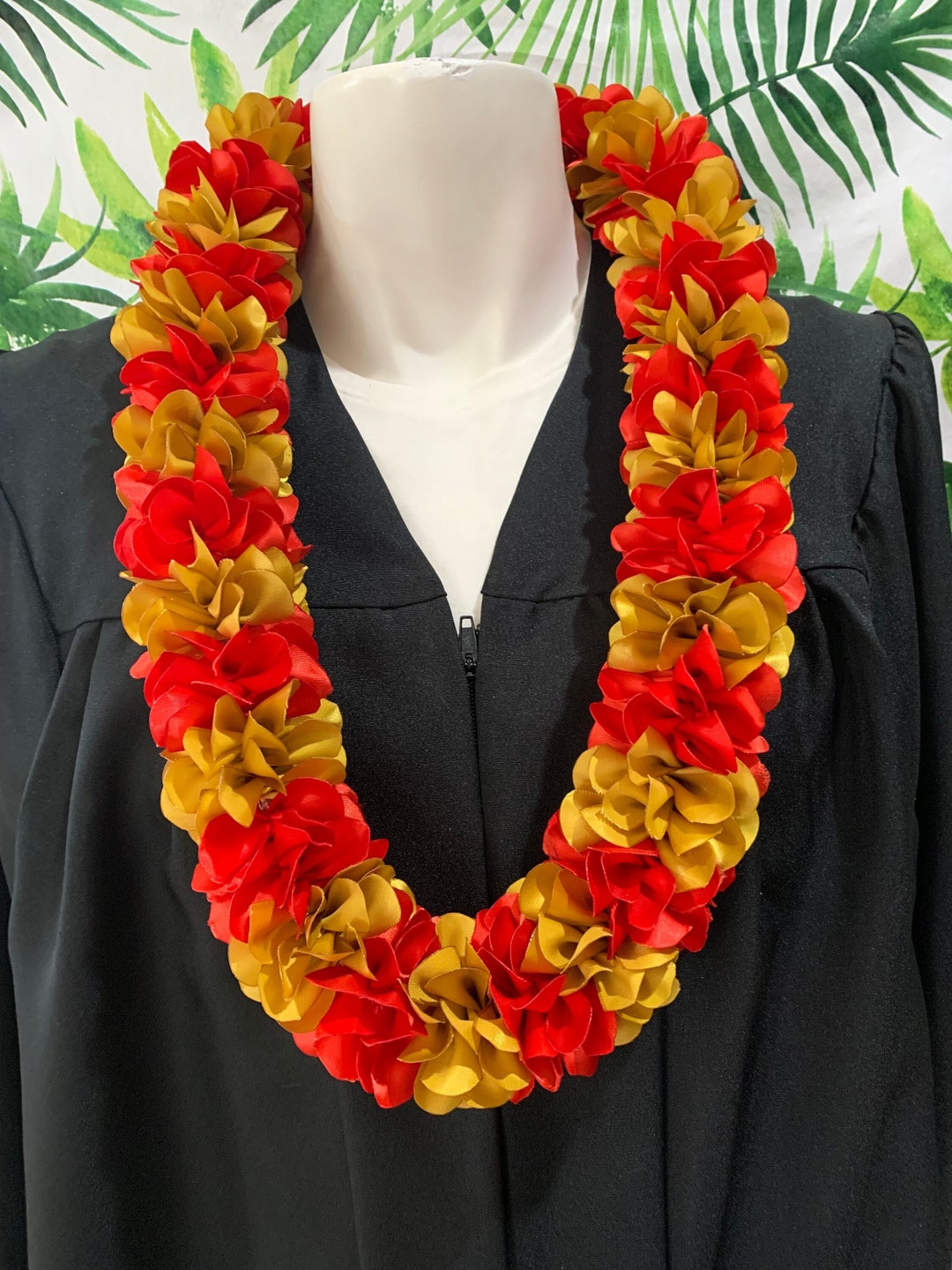 Class of 2025 RIBBON Lei Hawaiian Plumeria Flower Ribbon Lei Flower Lei ...