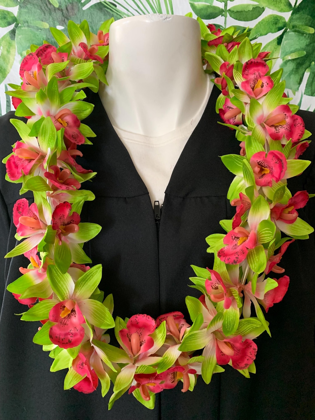 Class of 2025 Hawaiian ORCHID Flower Lei Fabric Flower Lei Graduation ...