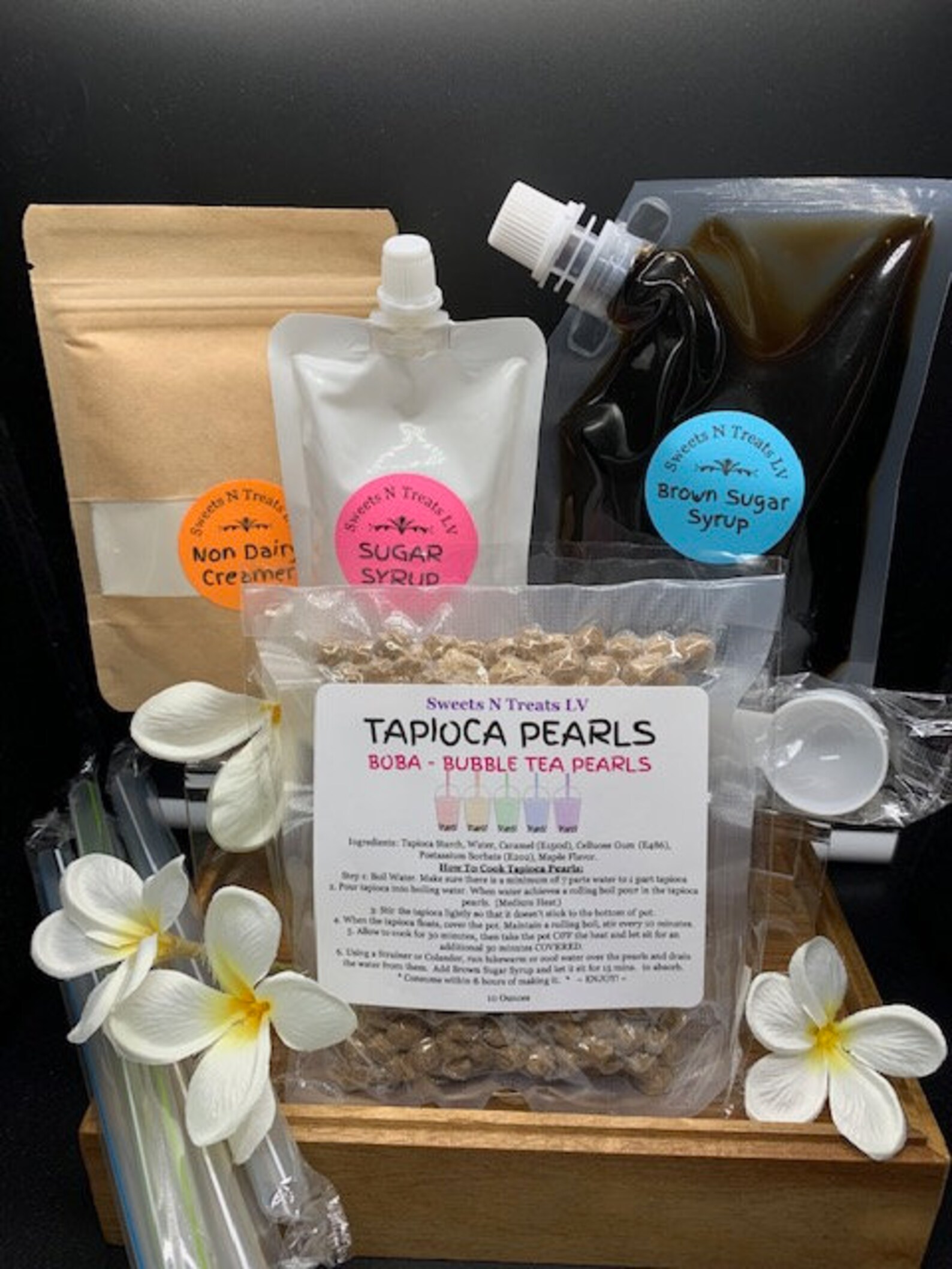 Deluxe SAMPLE KIT Powder Bubble Tea Boba Tapioca Pearls Brown Sugar ...