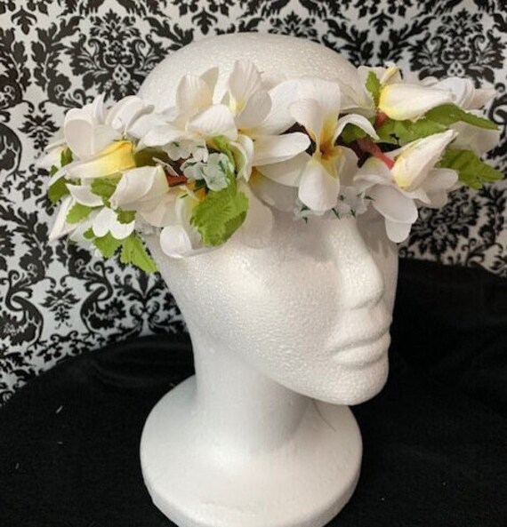 Hawaiian Plumeria Flower Haku Flower Crown Lei Haku Hawaiian - Etsy