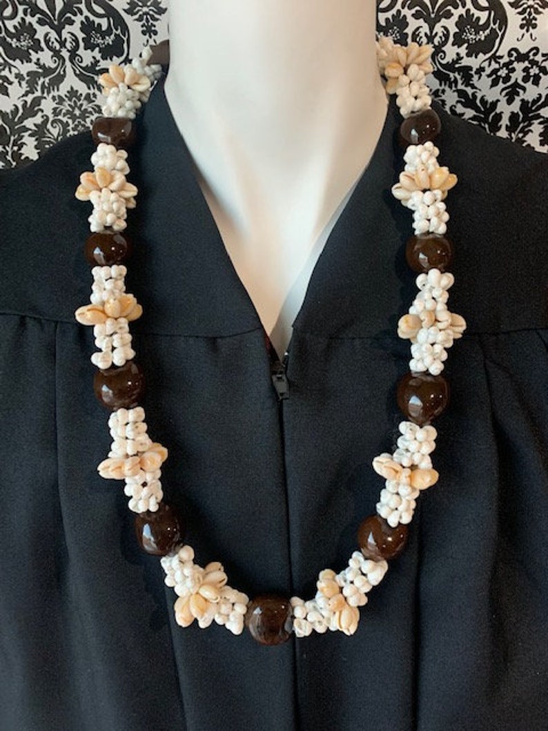 Hawaiian Koa Seed Cowrie Shell Kukui Nut Lei BROWN Kukui Lei - Etsy