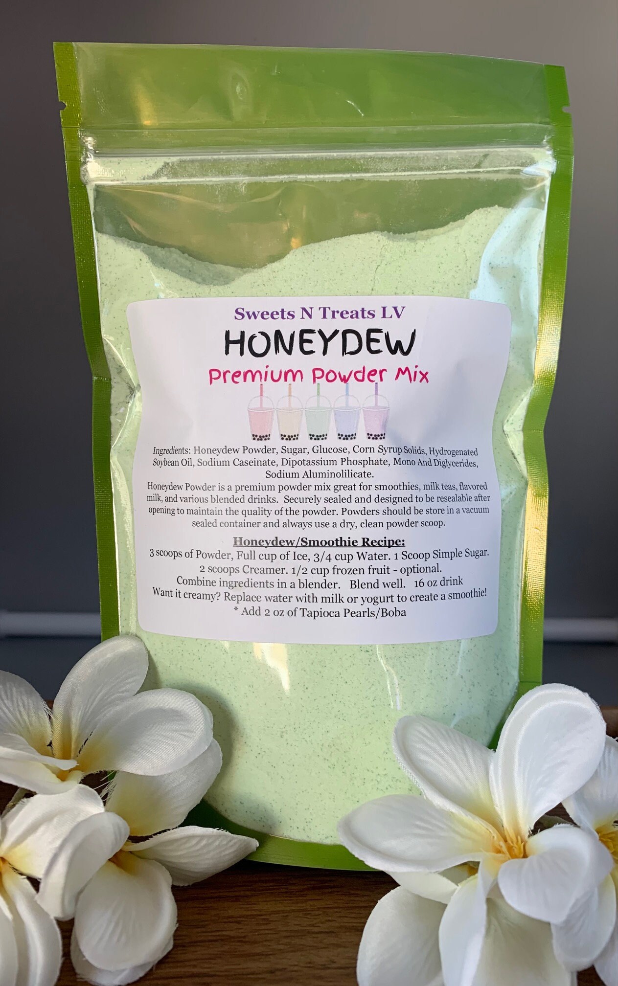 Premium HONEYDEW Powder Mix Boba Bubble Tea Tapioca Pearl Smoothie ...