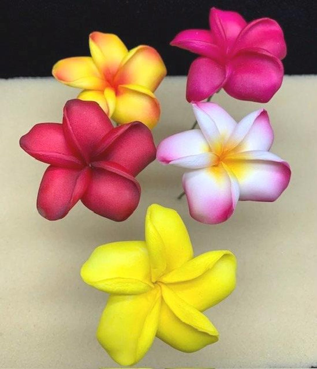 Hawaiian Plumeria FOAM Flower Hair PICK Wedding Pick Graduation Flower ...