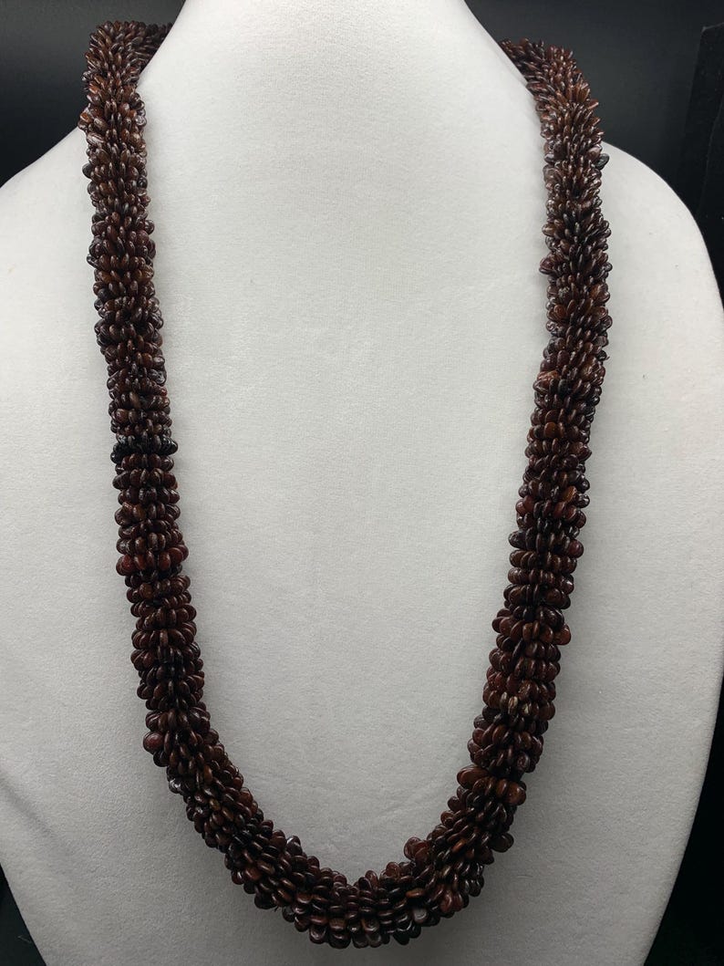 Hawaiian Koa Seed Lei Necklace Ipil Ipil Seed Lei BROWN Kukui Lei ...