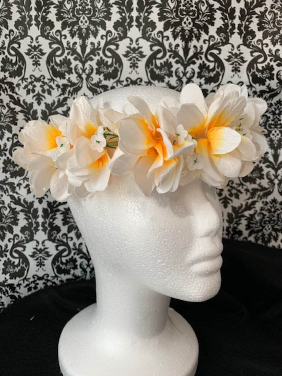 Hawaiian Plumeria Flower Haku Flower Crown Lei Haku Hawaiian Haku Lei ...