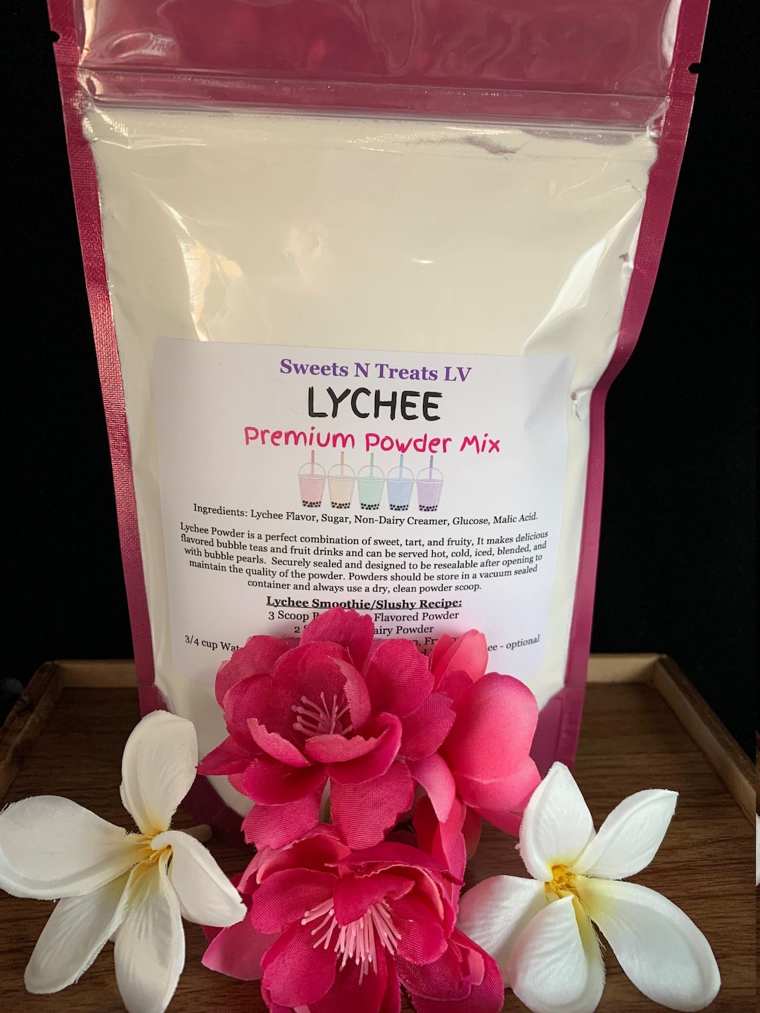 Premium LYCHEE Powder Mix Boba Bubble Tea Tapioca Pearls Smoothie ...