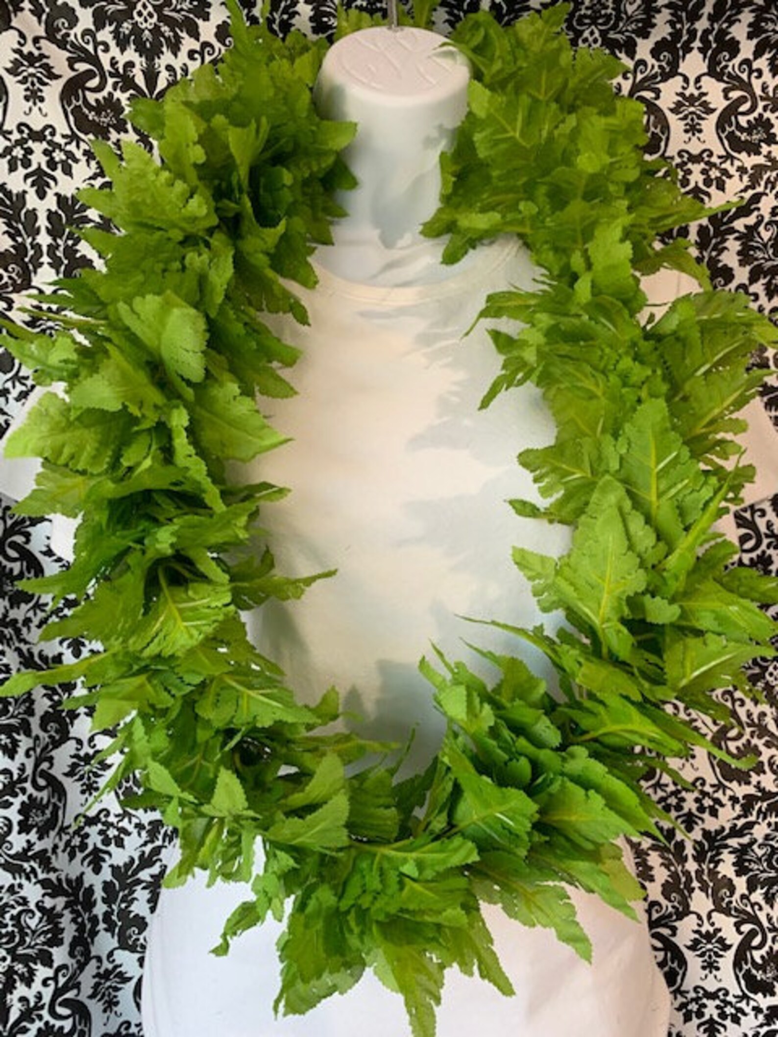 Hawaiian FERN Leaf FABRIC Lei Graduation Wedding Luau Birthday ...