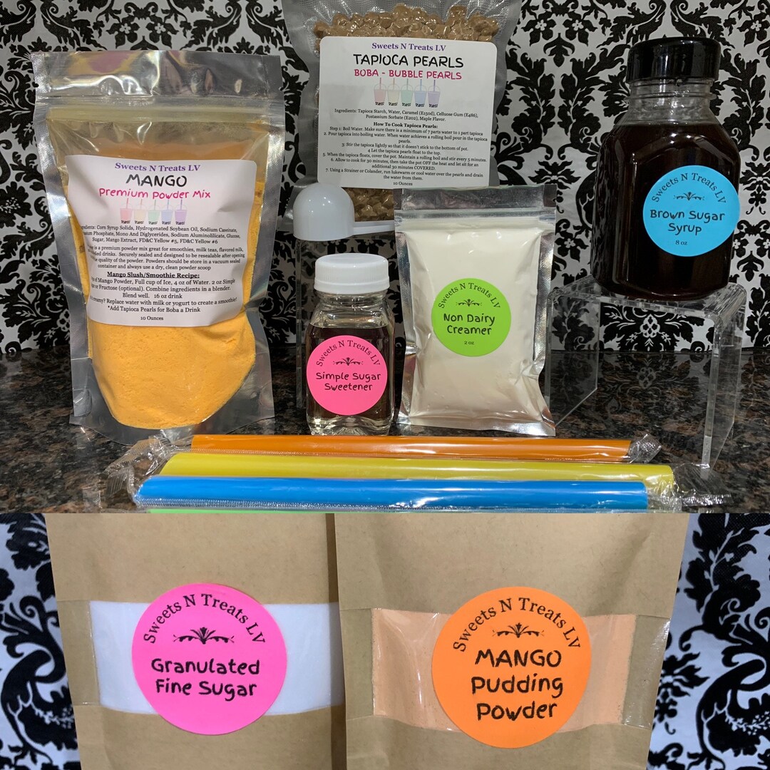 Deluxe MANGO Powder Mango PUDDING Powder Milk Tea Bubble Tea Boba ...