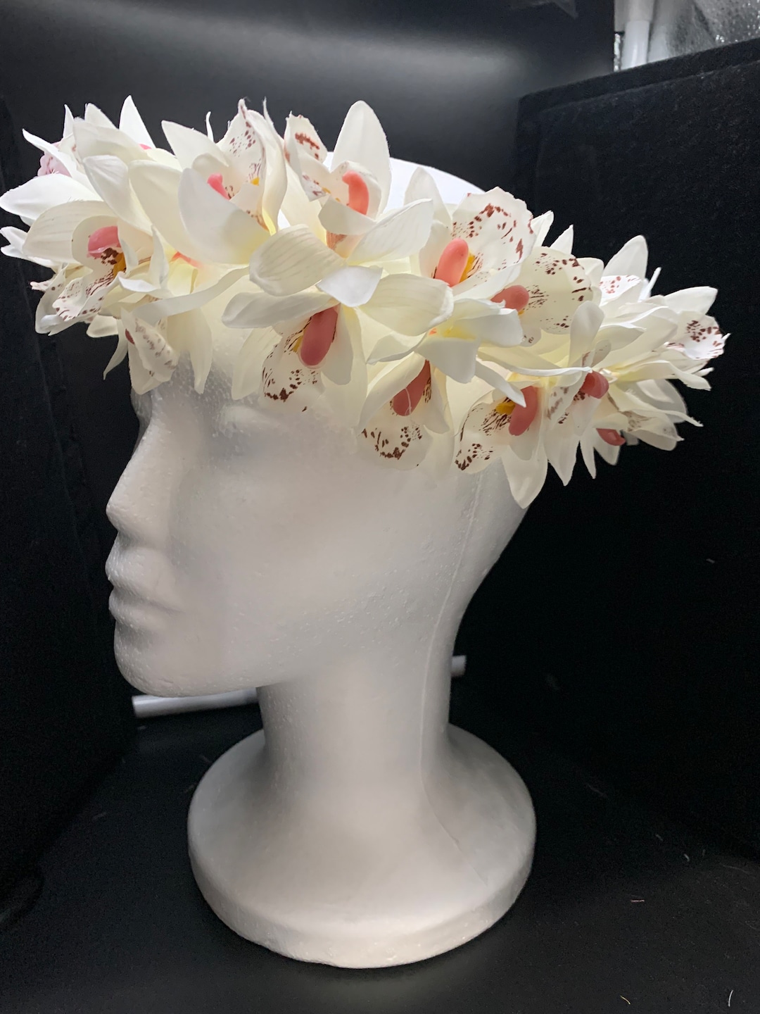 Hawaiian ORCHID Flower HAKU Flower Crown Lei Haku Hawaiian Haku Lei ...