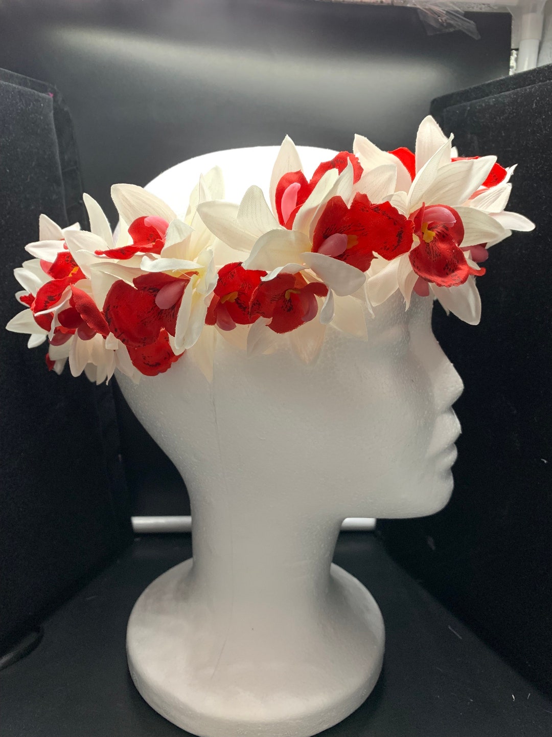 Hawaiian ORCHID Flower HAKU Flower Crown Lei Haku Hawaiian Haku Lei ...