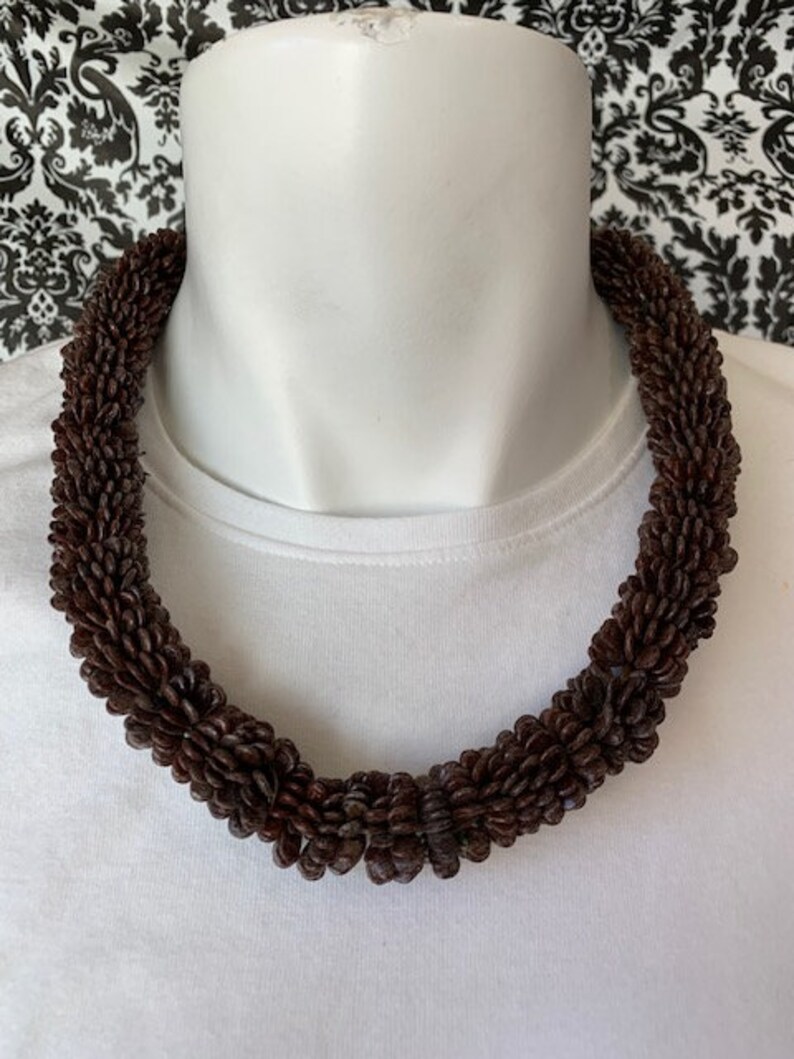 Hawaiian Koa Seed Lei Necklace Ipil Ipil Seed Lei BROWN Kukui - Etsy