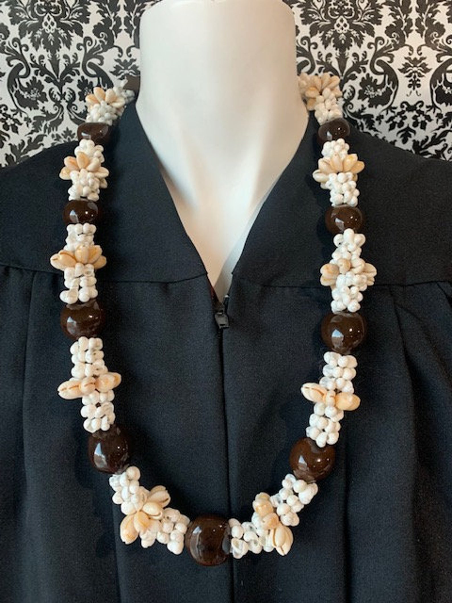 Hawaiian Koa Seed Cowrie Shell Kukui Nut Lei BROWN Kukui Lei - Etsy