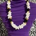 Hawaiian Bubble Shell Lei Black Kukui Yellow Mongo Lei Necklace Jewelry ...
