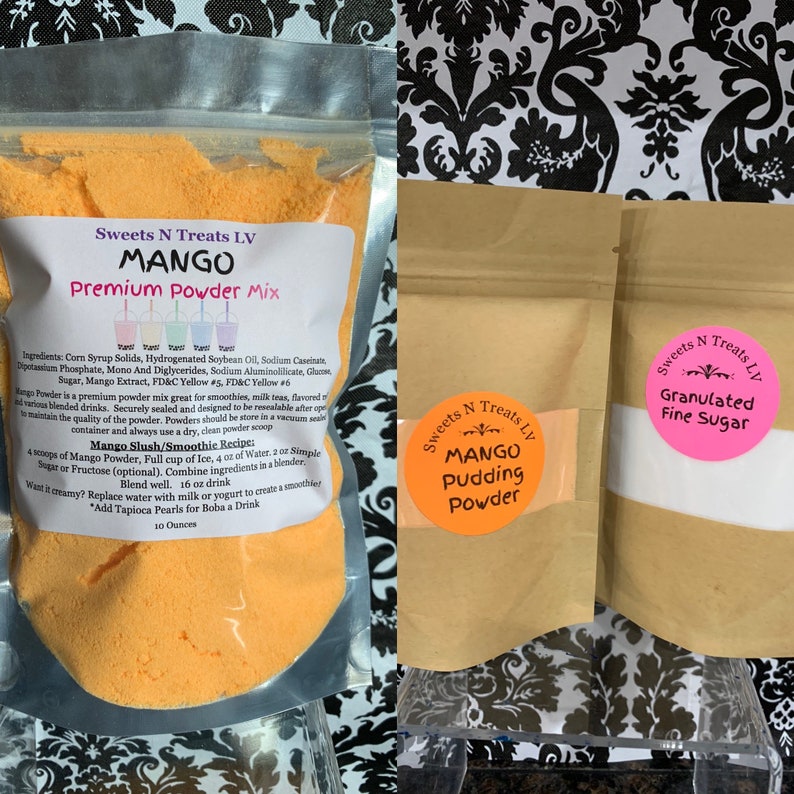 Premium MANGO Powder Mango PUDDING Mix Boba Bubble Tea Tapioca - Etsy