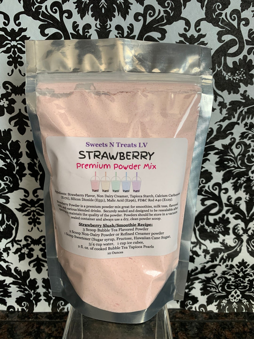 Premium STRAWBERRY Powder Mix Boba Bubble Tea Tapioca Pearl Smoothie ...